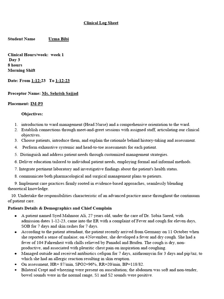Log Sheet 5 | PDF | Pneumonia | Clinical Medicine