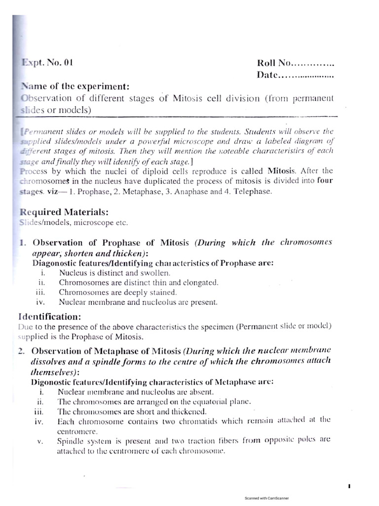 Biology Practical 1st Paper | PDF