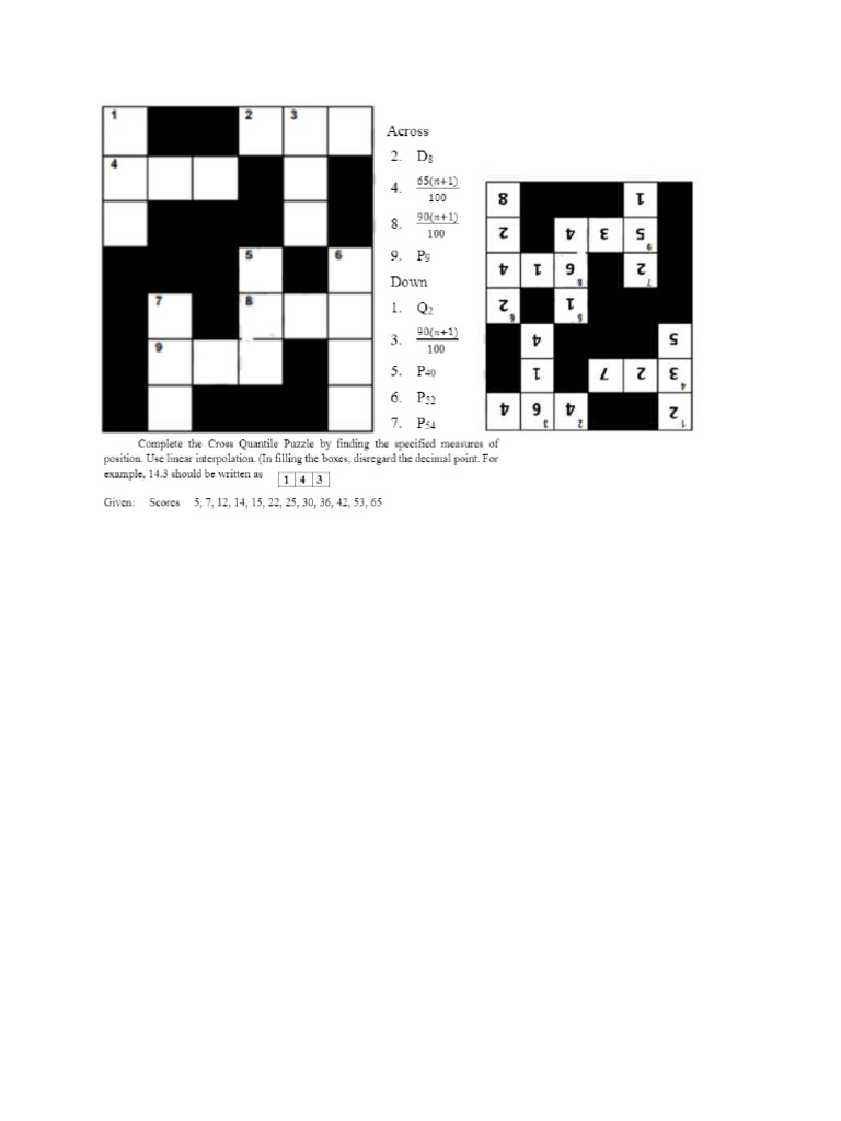 Puzzle Activity (Measure of Position) | PDF