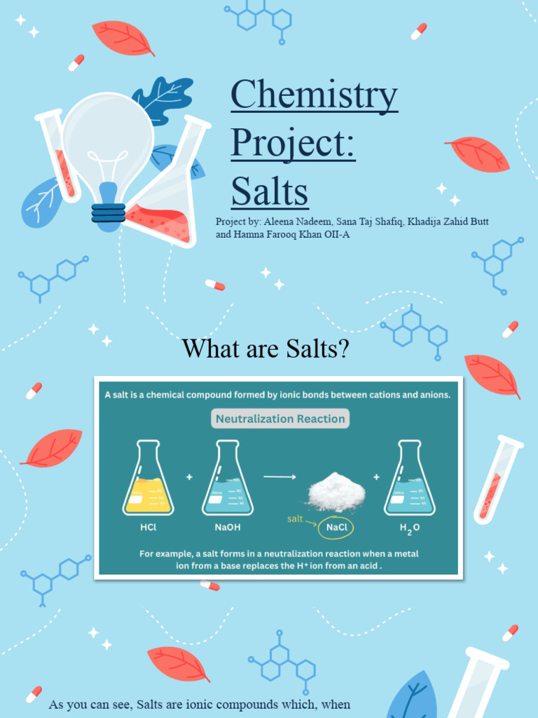 chem presentation | PDF | Salt (Chemistry) | Solubility