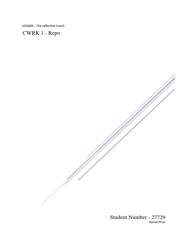 UO5008 - The Reflective Coach - Daniel Prior - CWRK1 | PDF | Learning ...