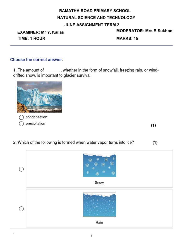 Grade 4 Water Cycle Quiz | PDF | Water | Water Cycle