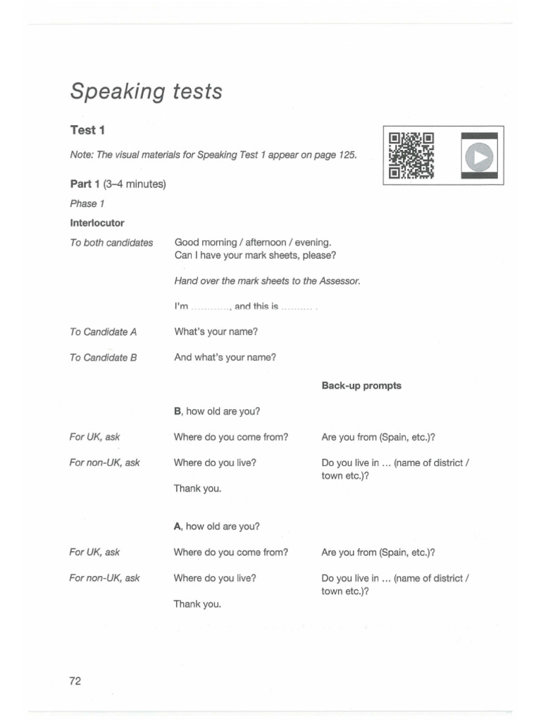 Speaking Test | PDF