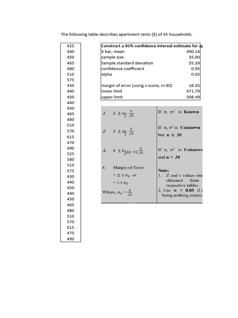 Confident Interval | PDF | Standard Error | Standard Deviation