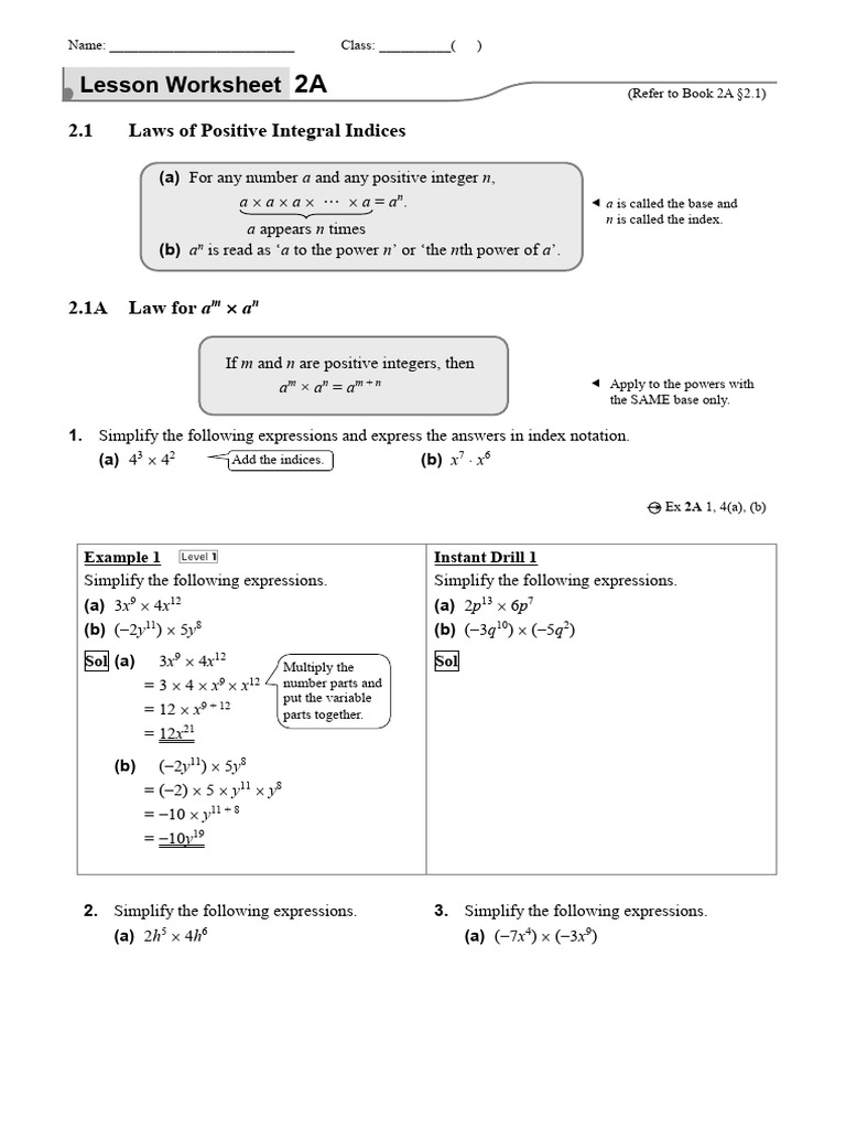 Math Ch.2 WS1 | PDF | Mathematics | Arithmetic