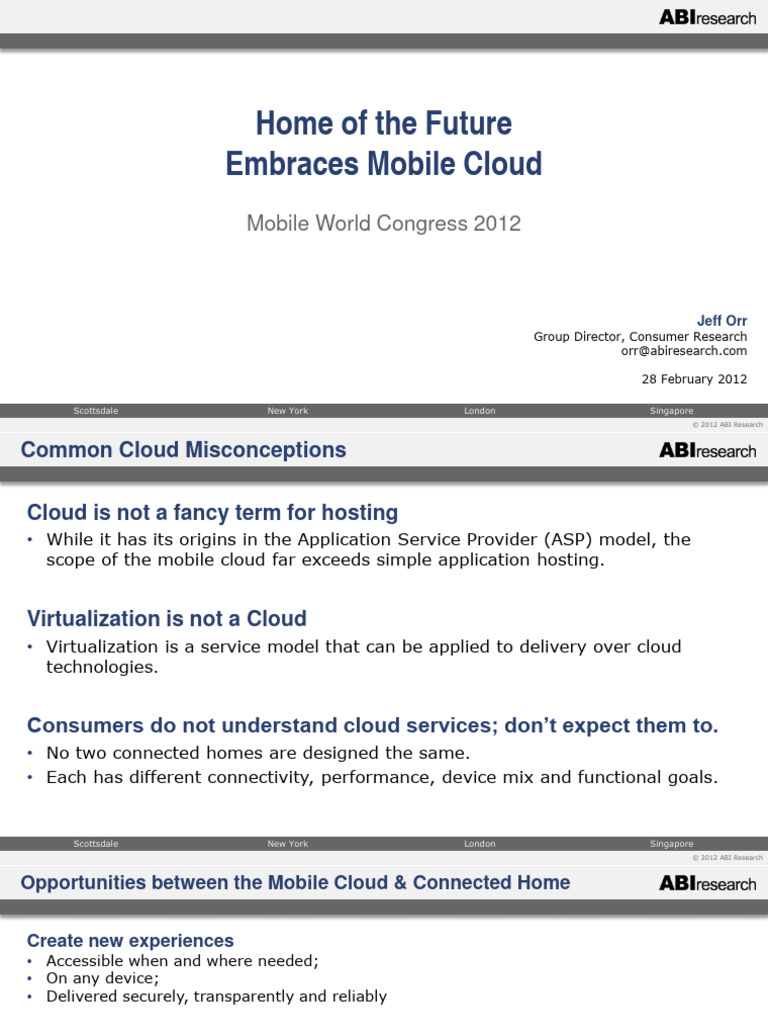 Mobile Cloud 3 - Jeff Orr - ABI Research | PDF | Cloud Computing | Application Software