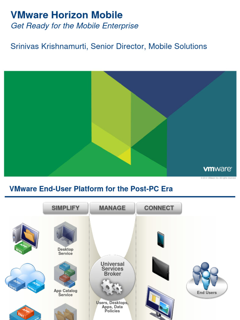 VMware Horizon Mobile: Secure Enterprise Mobility | PDF | Mobile App | Android (Operating System)