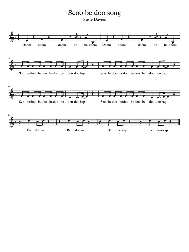 Scoo Be Doo Song | PDF