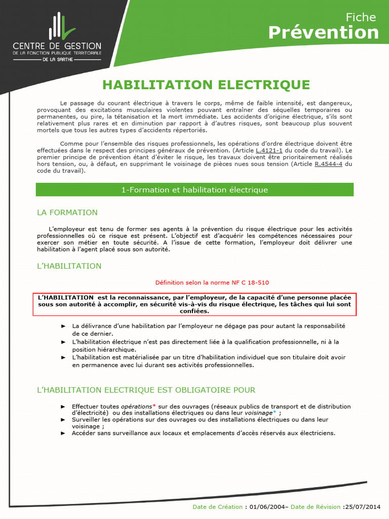 Habilitation Électrique : Guide Pratique | PDF | Électricien | Tension ...
