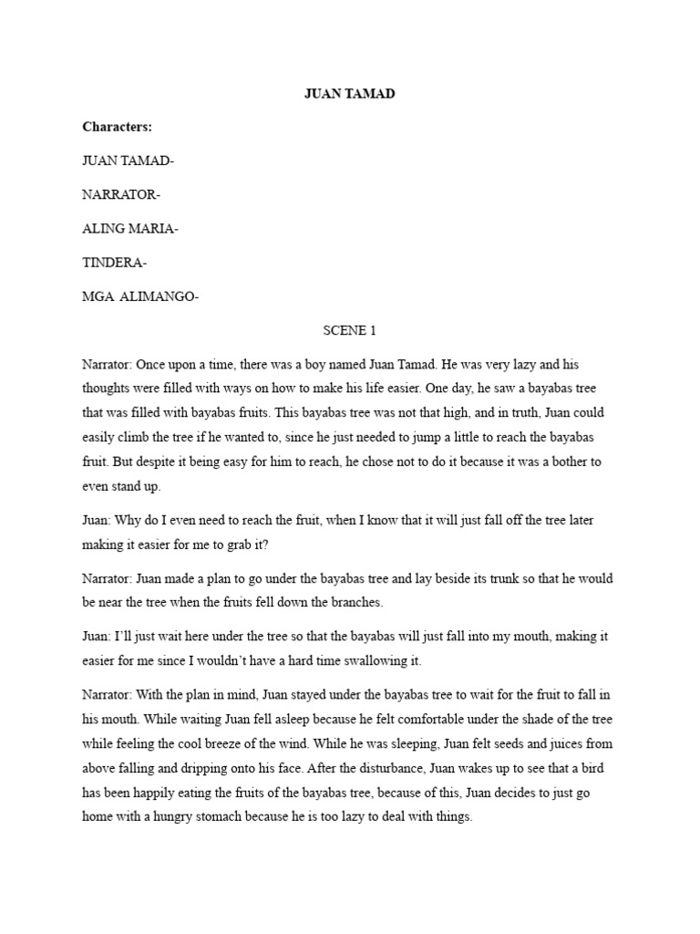 Juan Tamad Script | PDF | Trees