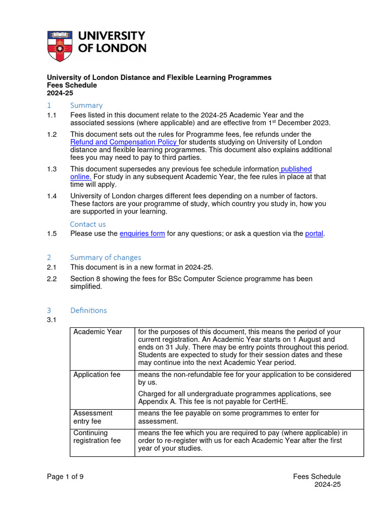 Fees Schedule Computer Science BSC 2024 25 | PDF | Value Added Tax | Fee