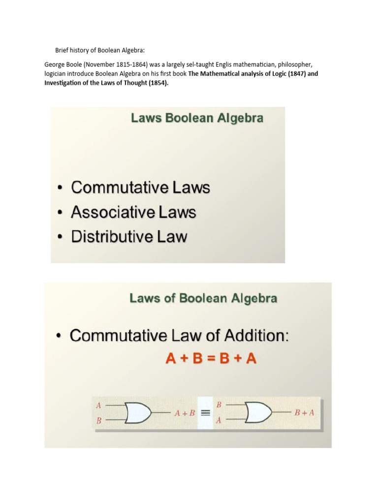 Laws and Rules of BA | PDF | Boolean Algebra | Teaching Mathematics