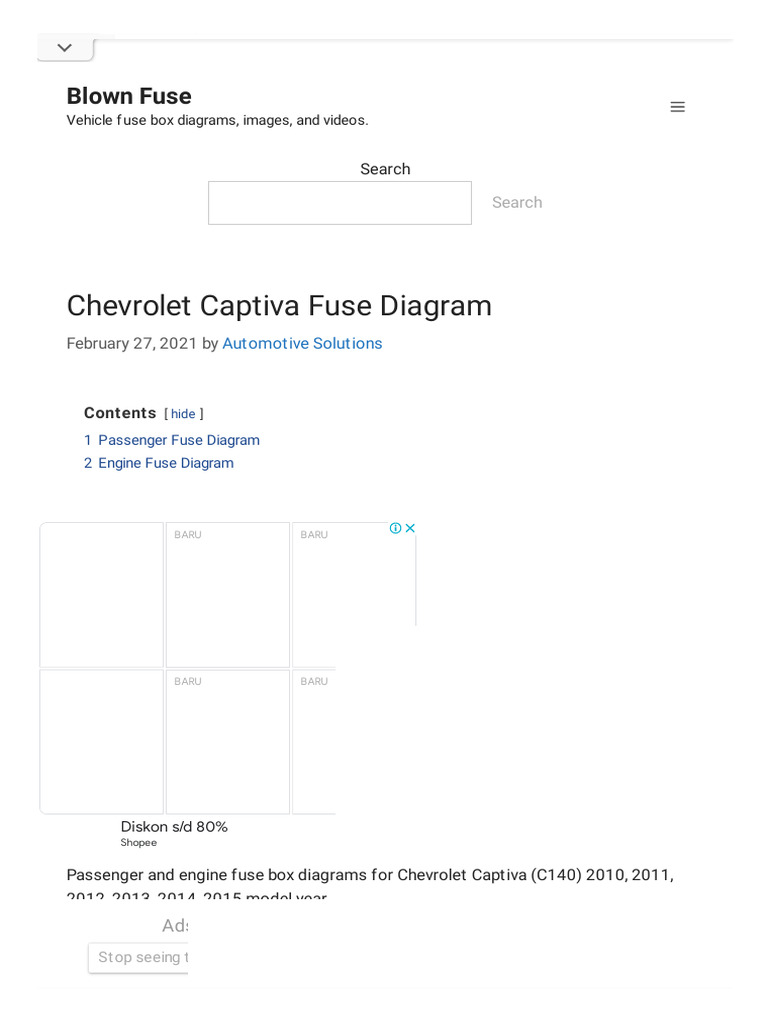 Fuse Sekering Captiva | PDF | Headlamp | Fuse (Electrical)