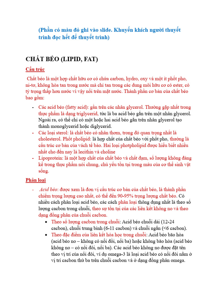 CHẤT BÉO | PDF