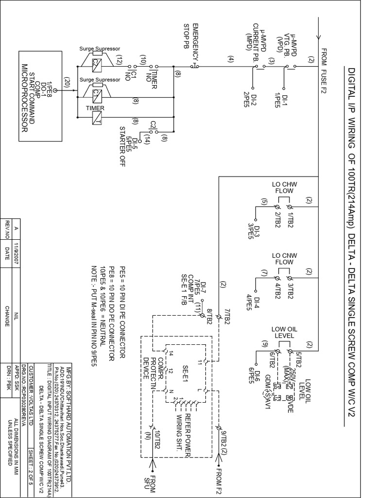 Voltas Chiller Wiring Diagram | PDF | Electronics | Electrical Components