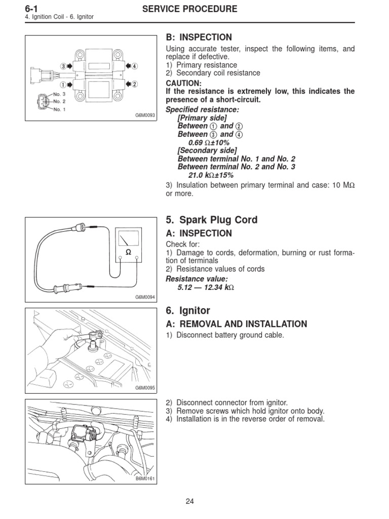 Ignition Coil and Ignitor Inspection Guide | PDF | Electrical Connector ...