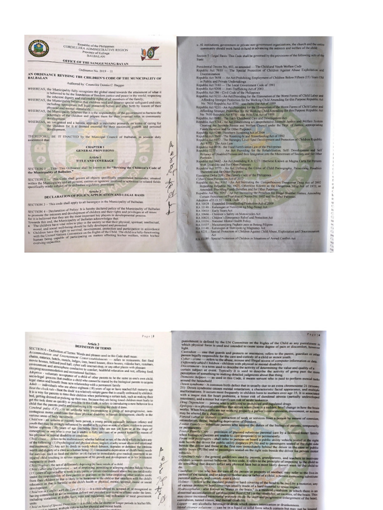 Balbalan Children's Code | PDF