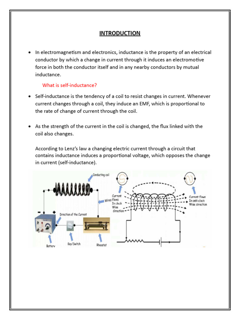 Understanding Self-Inductance in Coils | PDF | Inductor | Inductance