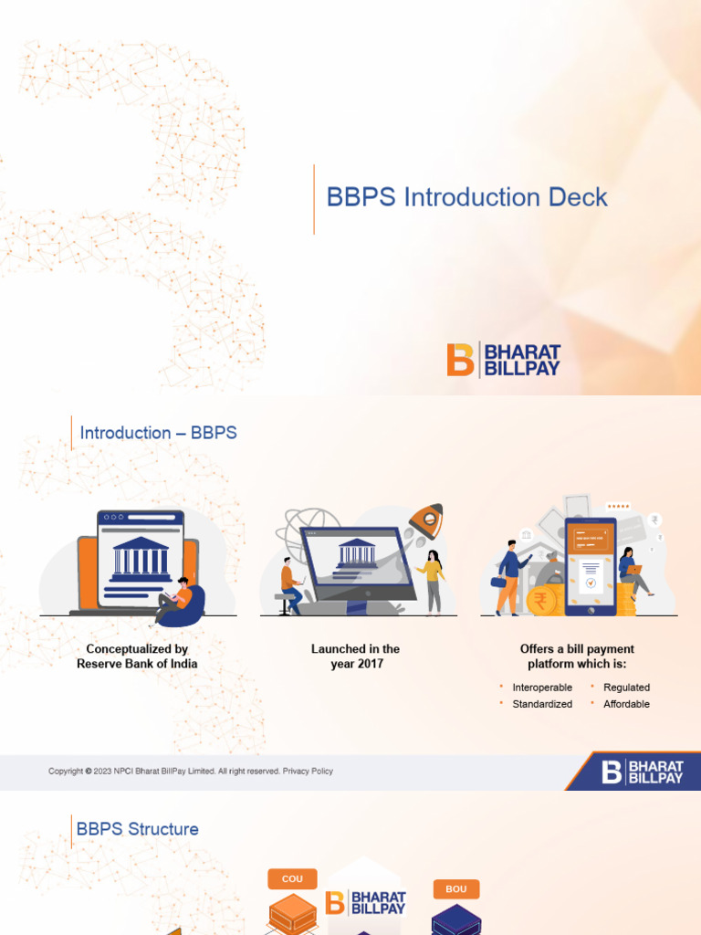BBPS Introduction Deck | PDF | Banks | Payments