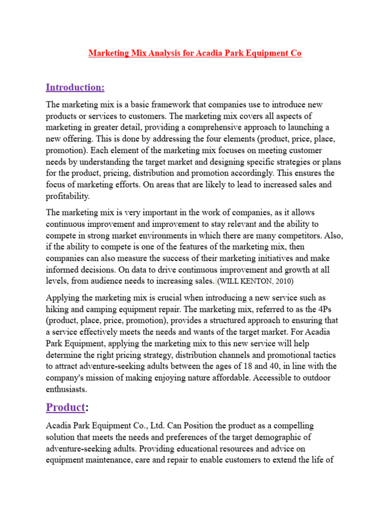 Marketing Mix Analysis | PDF | Marketing | Pricing
