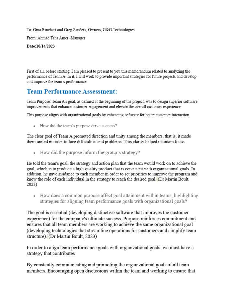 Team Performance | PDF | Goal | Empowerment