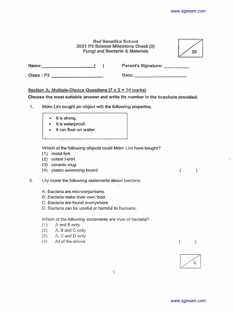2021-P3-Science-Milestone Check2-Red Swastika | PDF