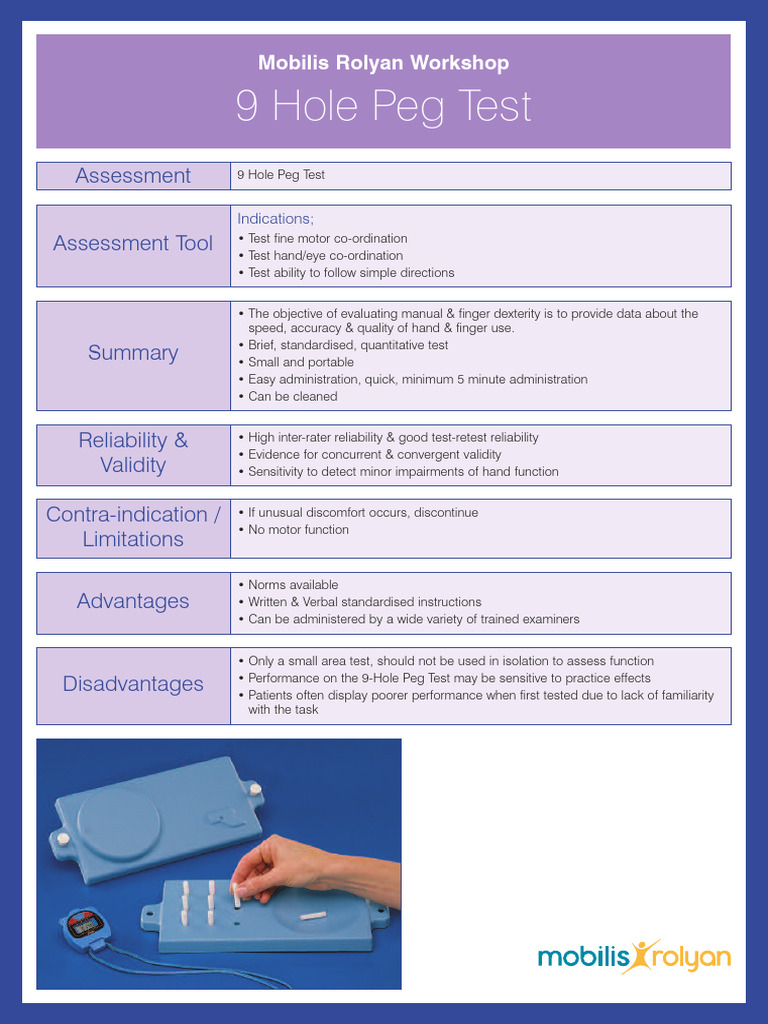 Hole_Peg_Test | PDF | Occupational Therapy | Validity (Statistics)