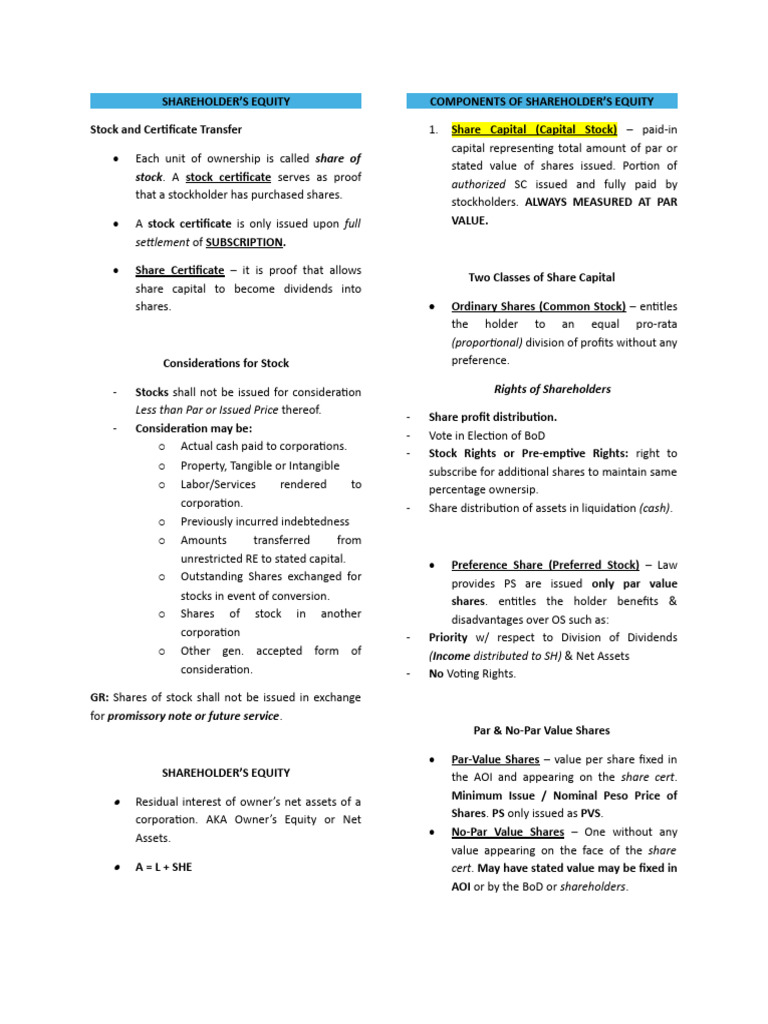 Cfas Midterm Outline Chapter 2-3 | PDF | Stocks | Dividend