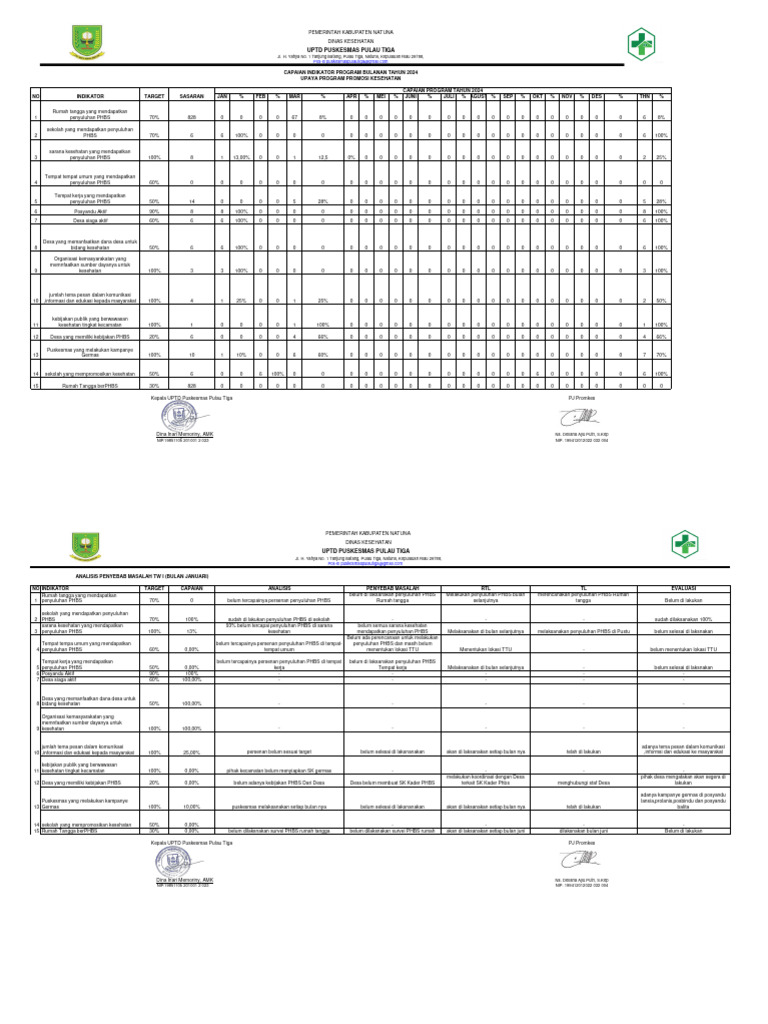 Capaian Program PHBS 2024 Natuna | PDF