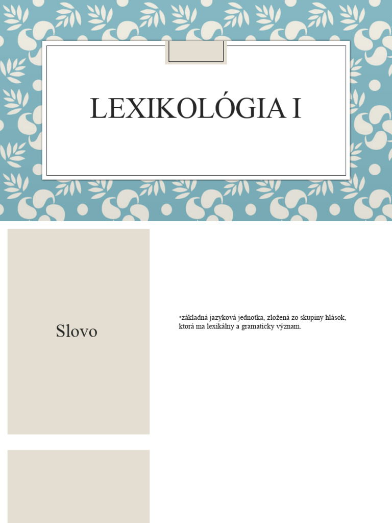 Lexikológia | PDF