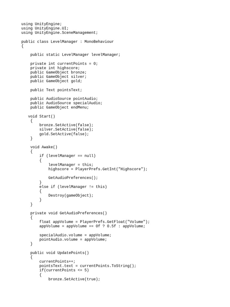 LevelManager Cs | PDF