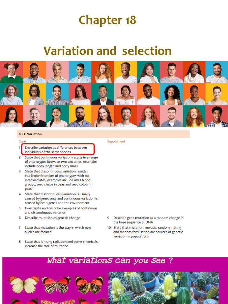 Chapter 18 Part 1 Variation And Types Pdf Genetics Allele