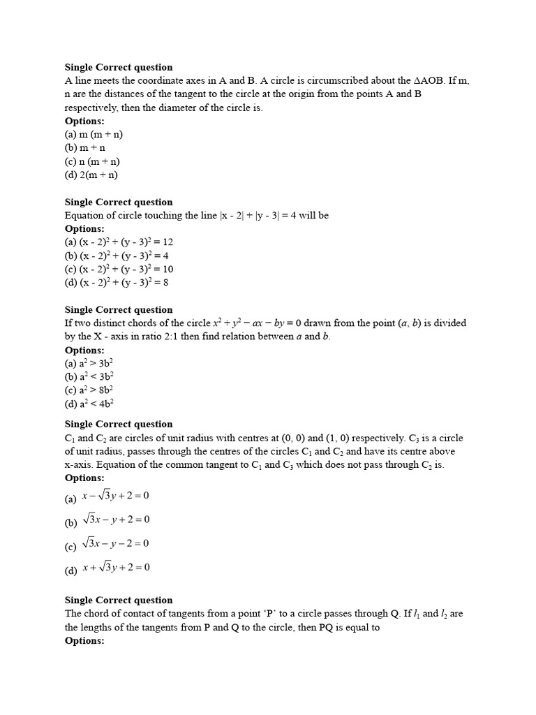 Circles Arjuna | PDF | Circle | Classical Geometry