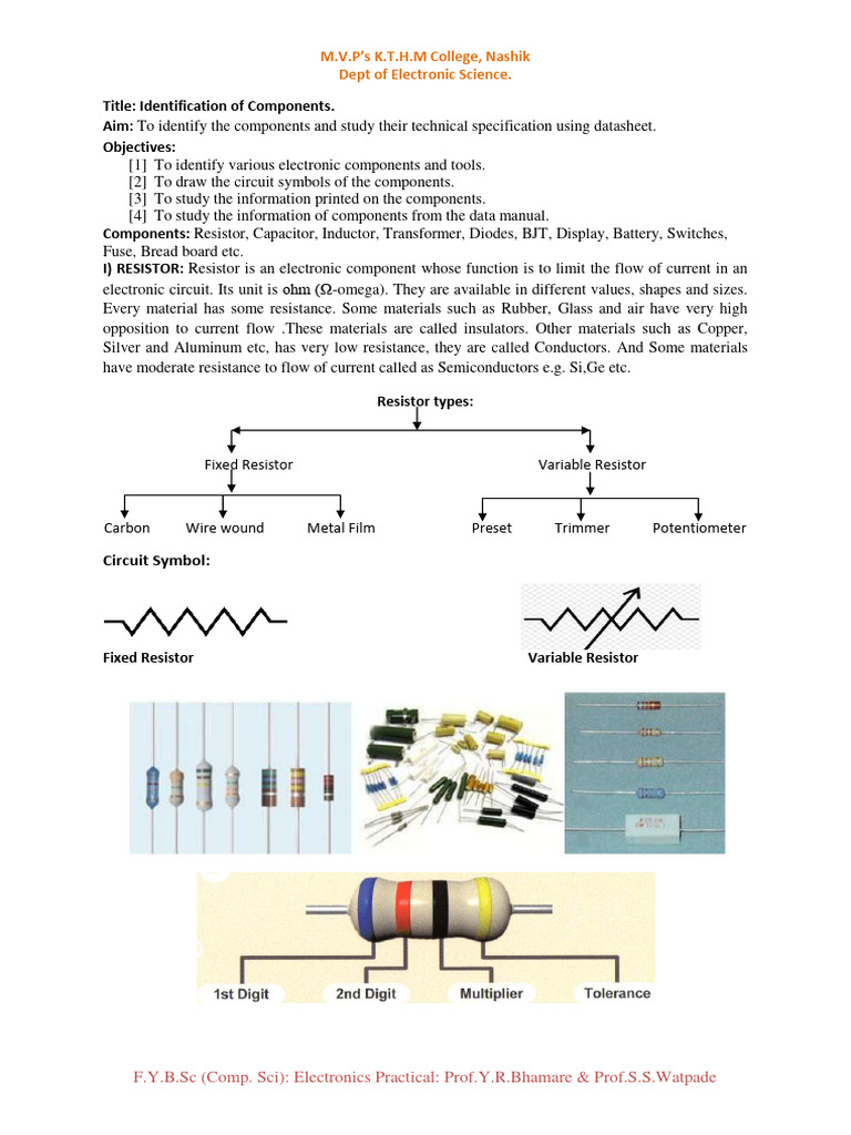 Electronic Components Identification Guide | PDF | Bipolar Junction ...