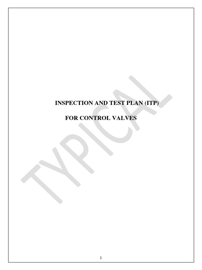 Inspection and Test Plan (Itp) For Control Valves | PDF | Specification ...