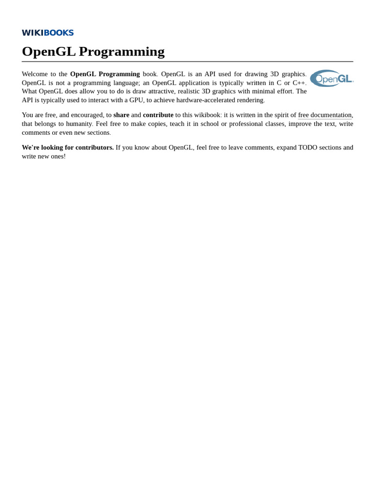 OpenGL Programming - Wikibooks, Open Books For An Open World | Download ... OpenGL Programming - Wikibooks, Open Books For An Open World | Download ...