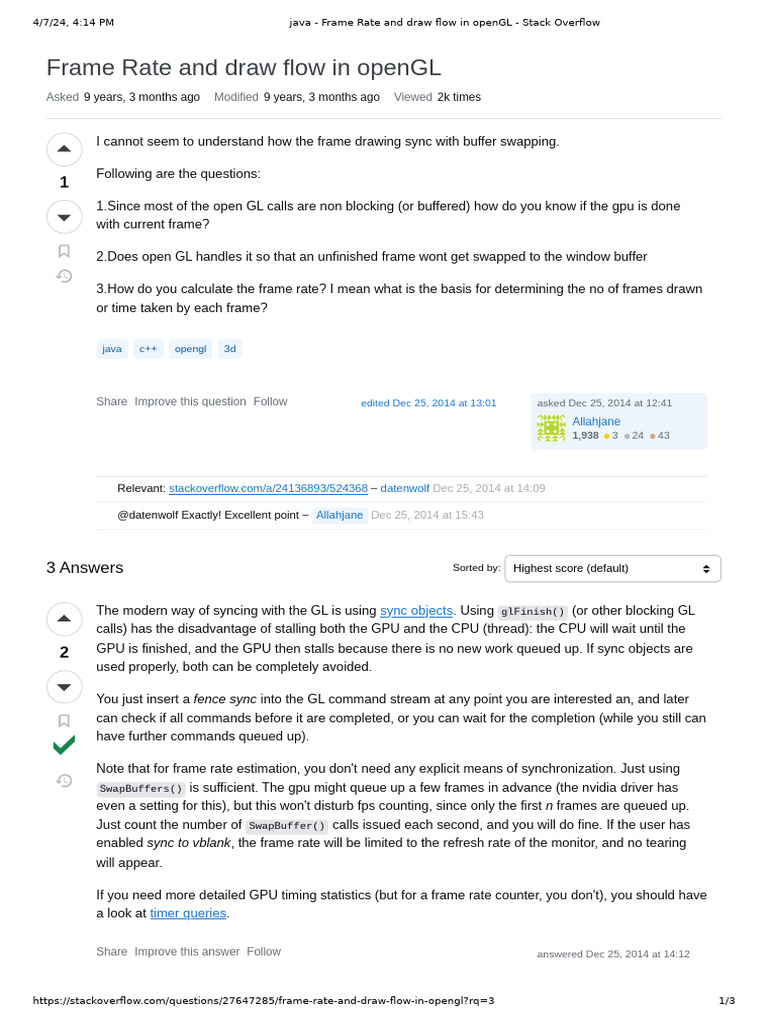 Java - Frame Rate and Draw Flow in openGL - Stack Overflow | PDF | Frame Rate | Graphics ...