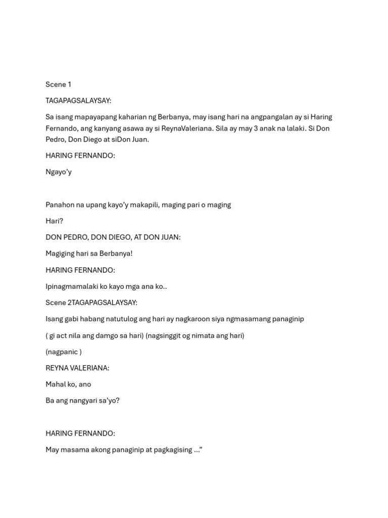 Ibong Adarna Script | PDF