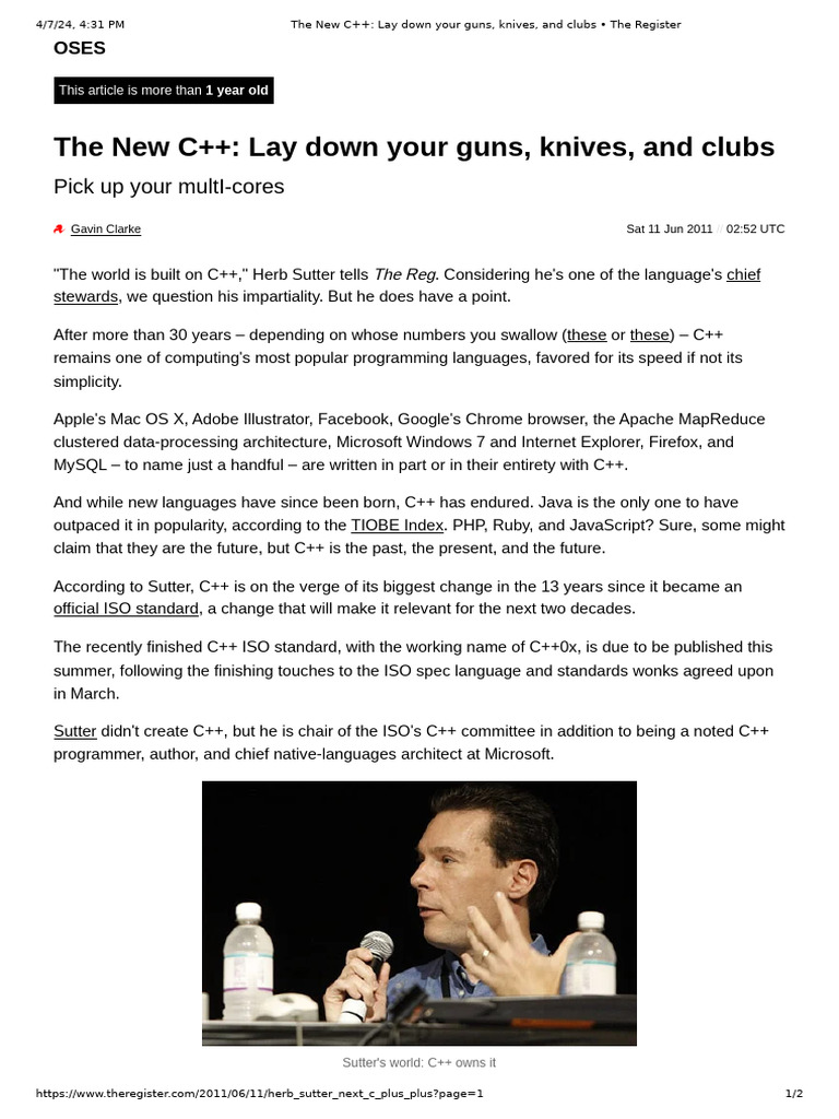 The New C++ - Lay Down Your Guns, Knives, and Clubs - The Register ...