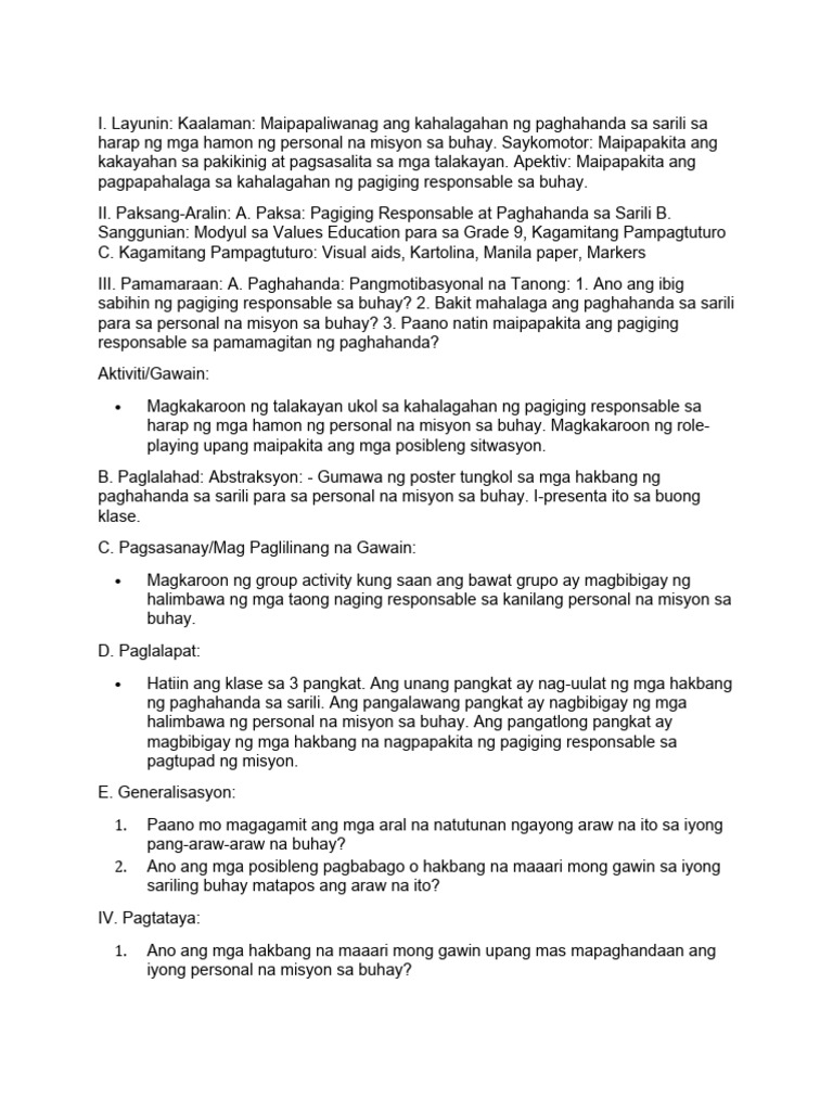 Maipapaliwanag Ang Kahalagahan NG Paghahanda Sa Sarili Sa Harap NG Mga ...