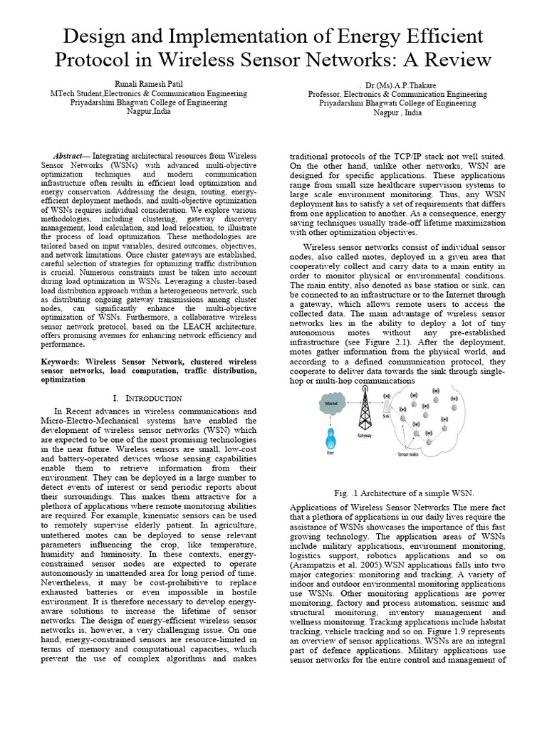 Design and Implementation of Energy Efficient Protocol in Wireless Sensor Networks: A Review ...
