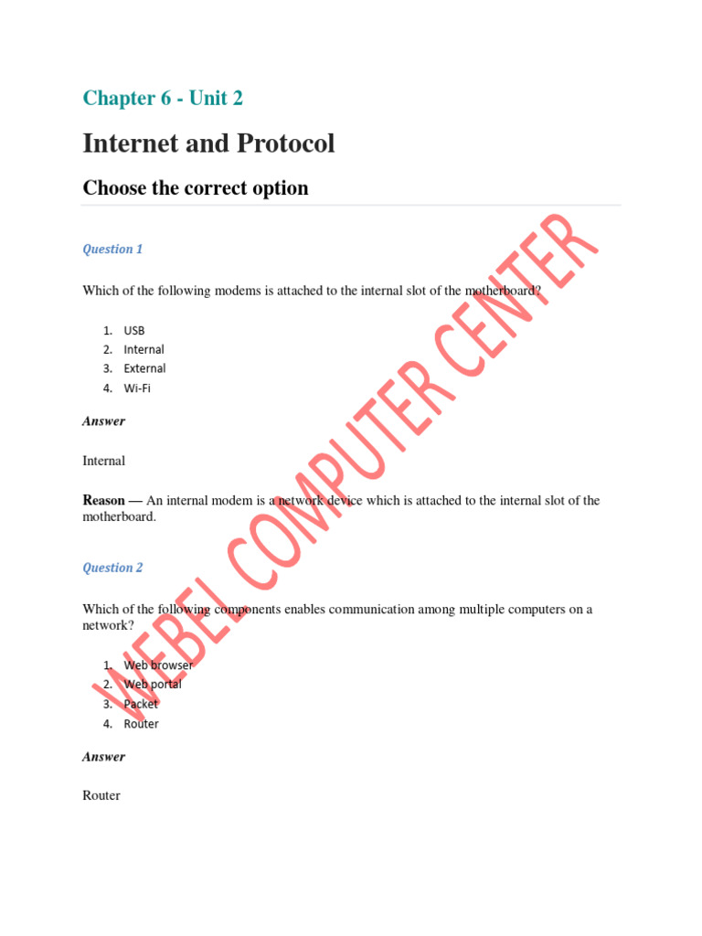 Internet Protocol Class Viii | PDF | Internet | Computer Network