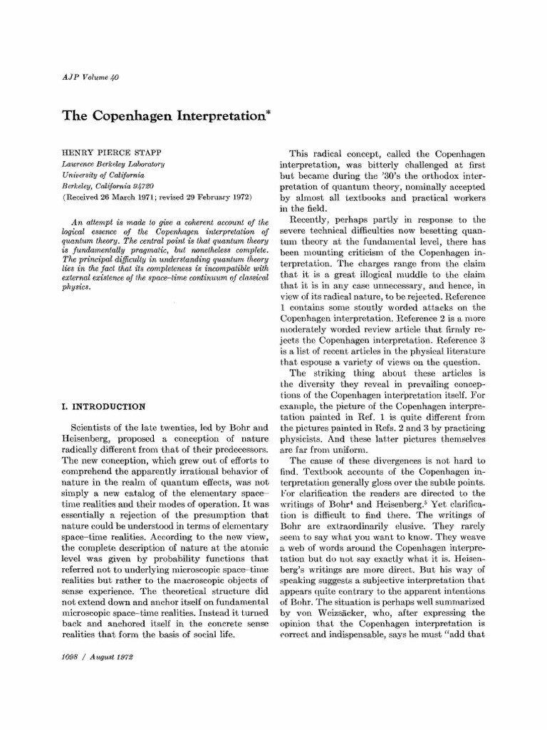 Copenhagen_Interpretation | PDF | Reality | Idea Copenhagen_Interpretation | PDF | Reality | Idea