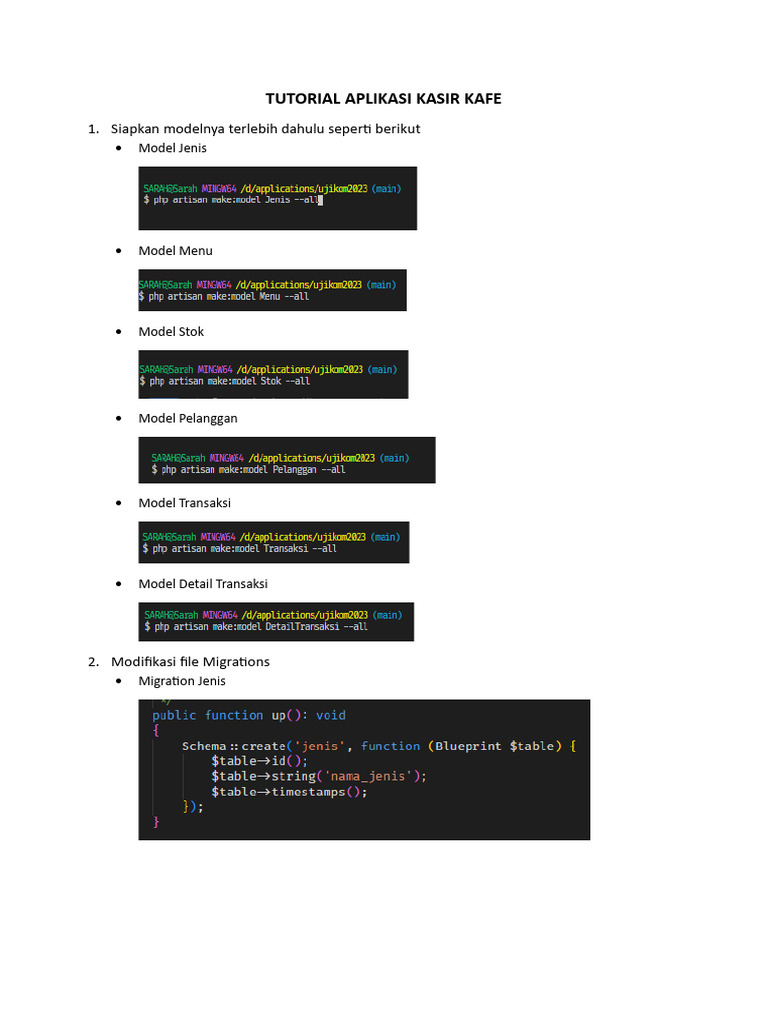 Tutorial Kasir Restoran | PDF