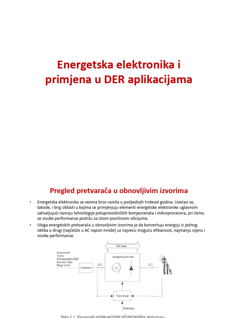 Energetska Elektronika I Primjena U DER | PDF