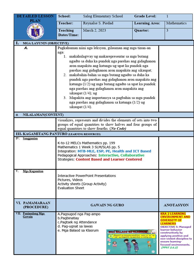 Cot - Math Q3 Week 3 DLP | PDF