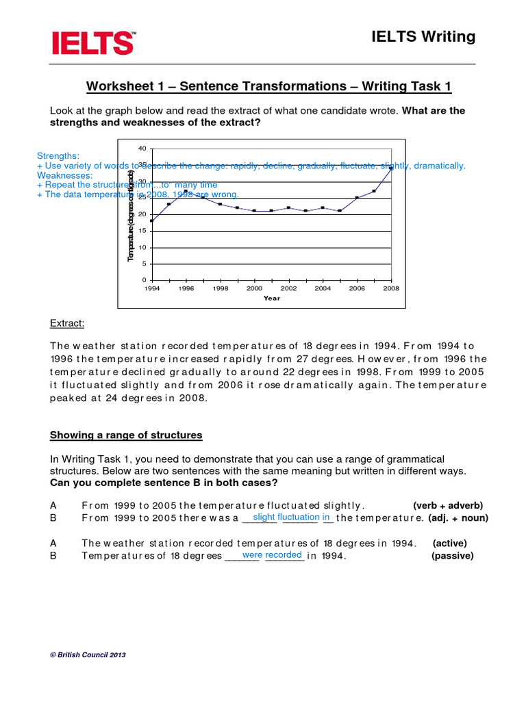 Writing Task 1 - Sentence Transformations - 2-3-4 | PDF | Verb | Language Mechanics