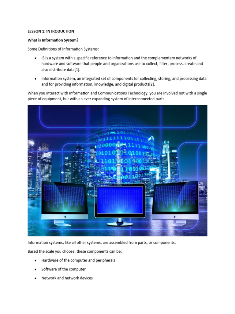 LESSON 1 | PDF | System | Educational Technology