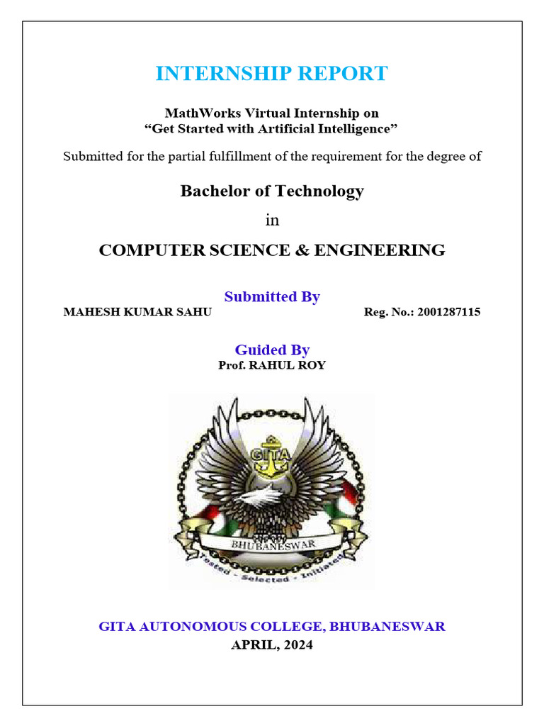 Internship REPORT(mahesh) | PDF | Matlab | Artificial Neural Network