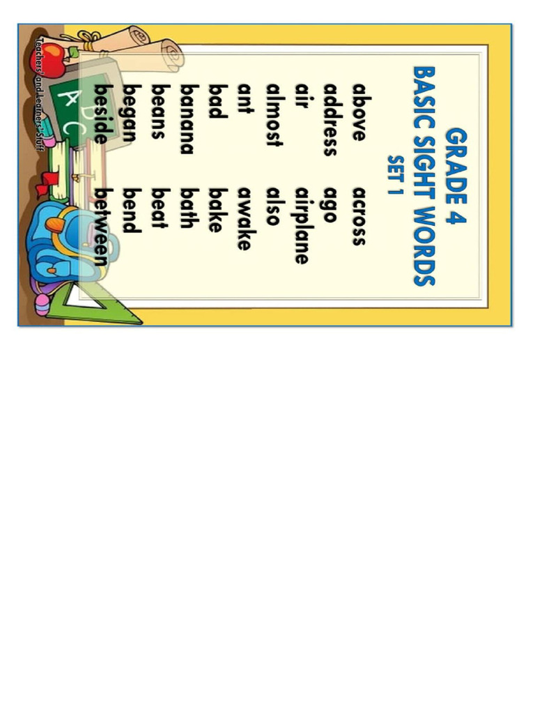 Basic Sight Words 4 | PDF